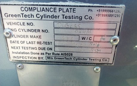 CNG Cylinder Leakage Test Certificate Validity Extended