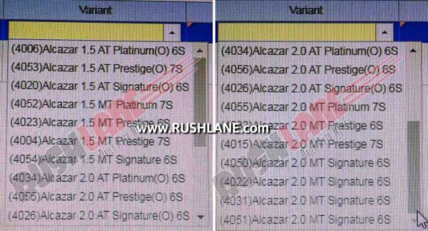 Hyundai Alcazar Variants and Colors LEAKED