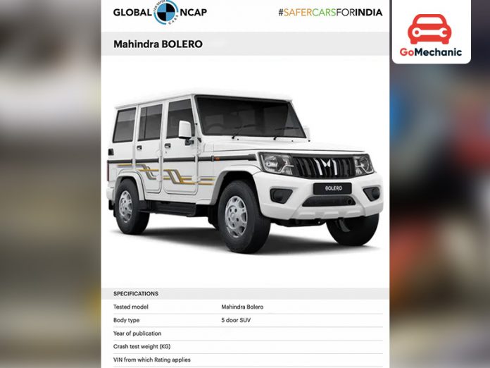 Mahindra Bolero Safety Rating 2025: NCAP Safety Features