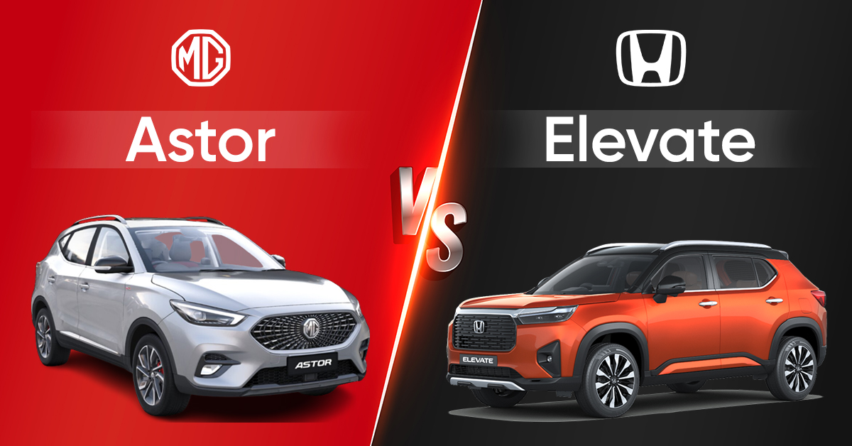 MG Astor vs Honda Elevate—Compact SUV Comparison 2025